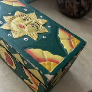 Vintage | Accents | Vtgfolk Art Wood Trinket Jewelry Stash Box Sun Yin ...